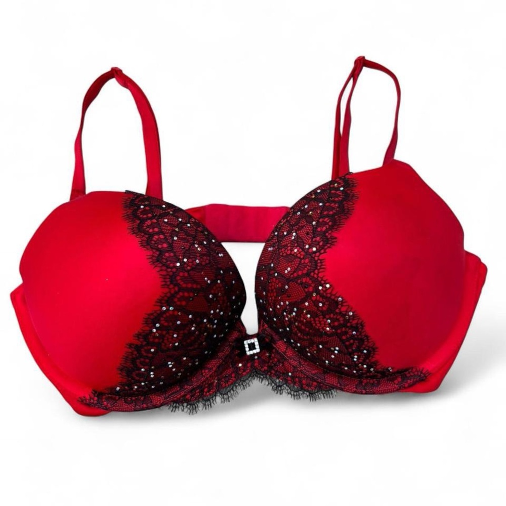 Rare Victoria’s Secret Bling Red Bombshell Bra Lace M… - Gem